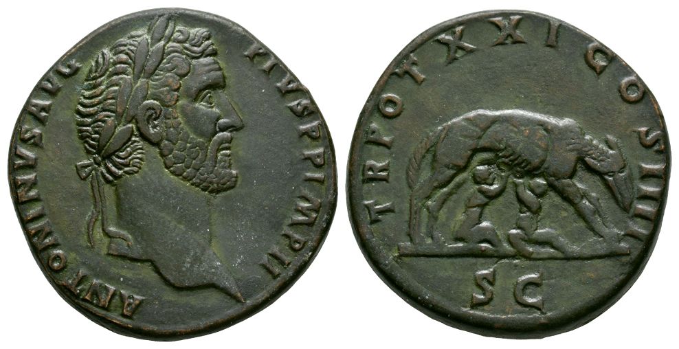 Ancient Roman Imperial Coins - Antoninus Pius - Wolf and Twins ...