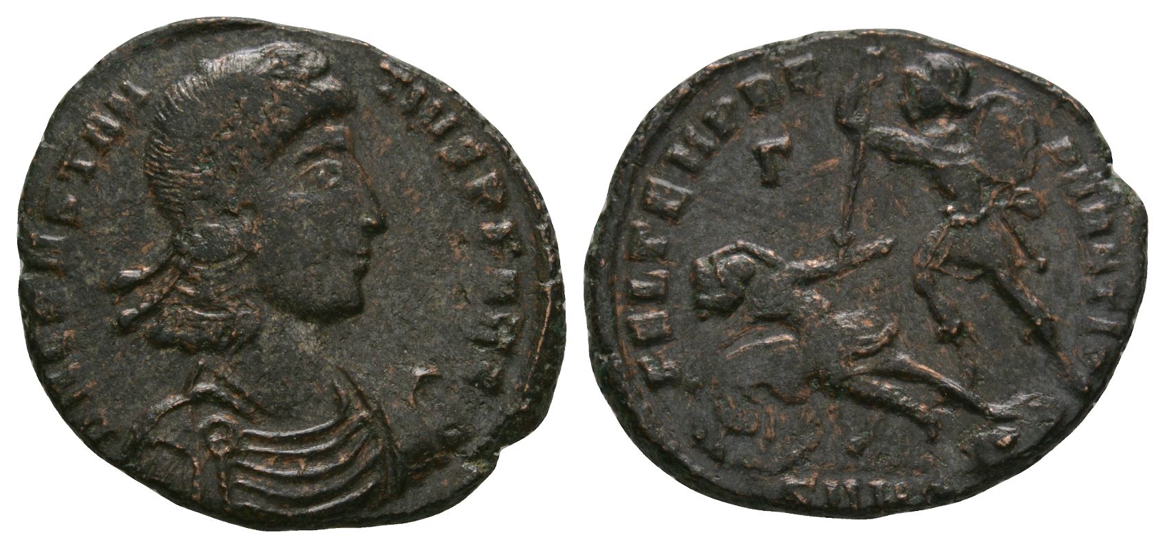 Ancient Roman Imperial Coins - Constantius II - Soldier Spearing ...