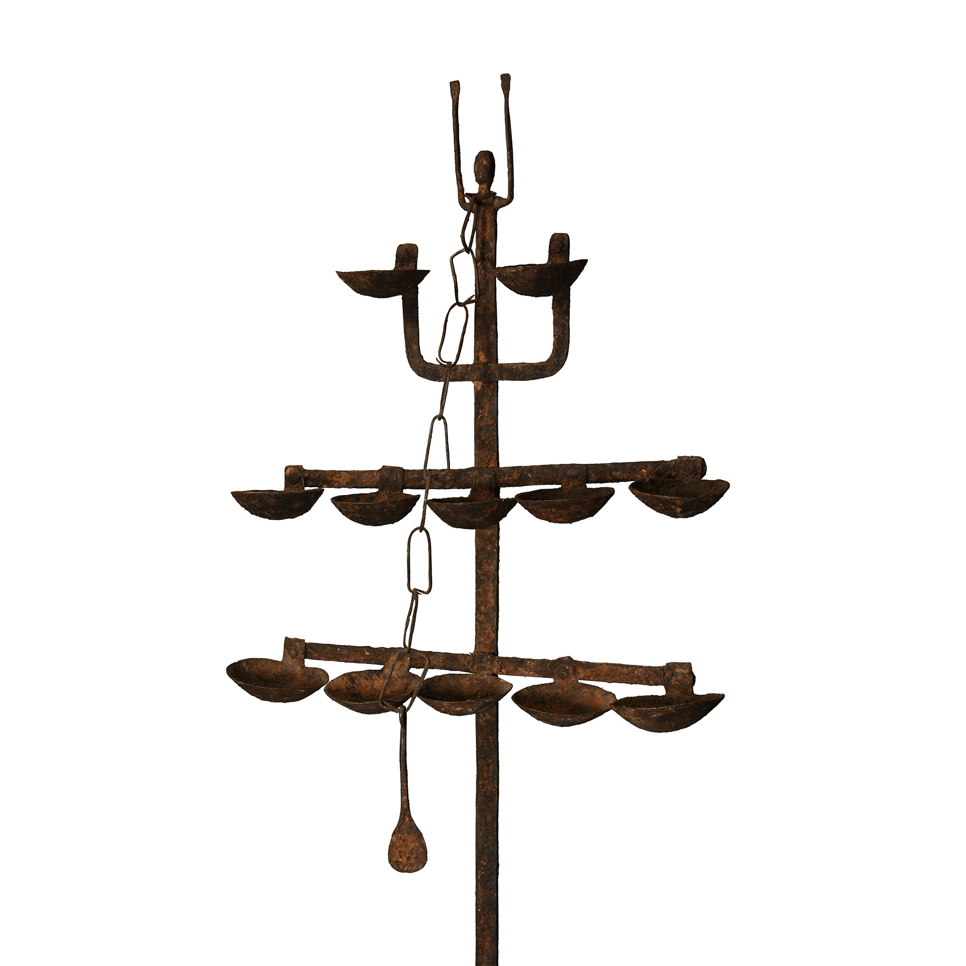 Dogon Iron Multiple Oil Lamp Stand - Lot No. 0390
