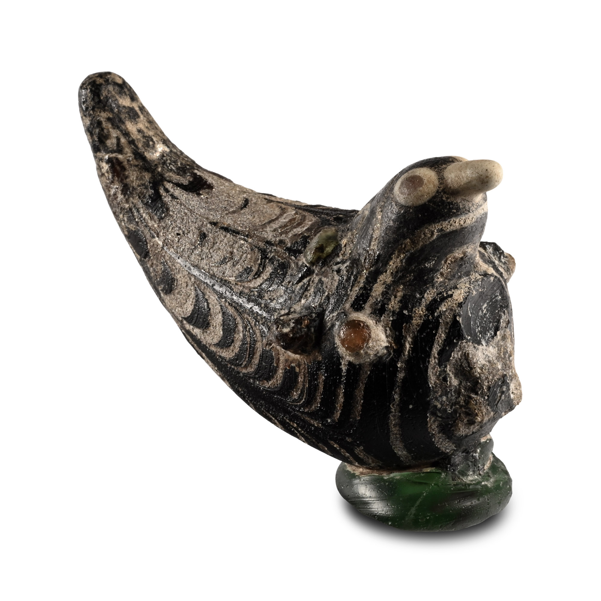 Western Asiatic Style Core-Formed Glass Bird - Lot No. 2078