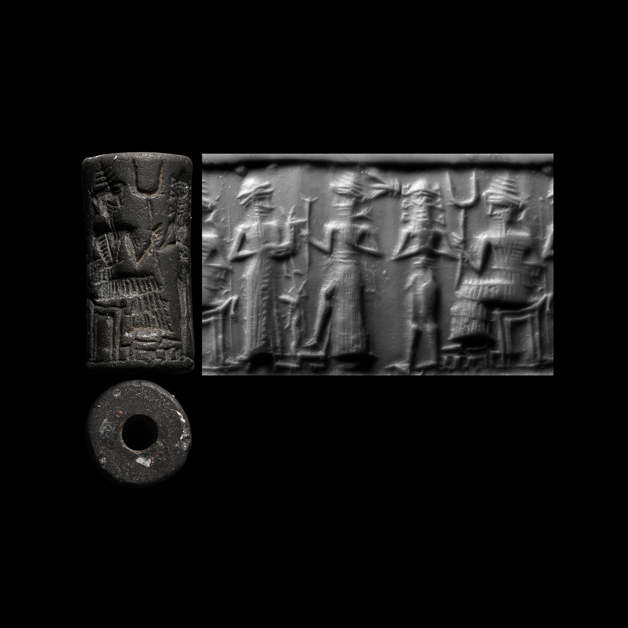 Old Babylonian Hematite Cylinder Seal with God Amurra, the God of ...