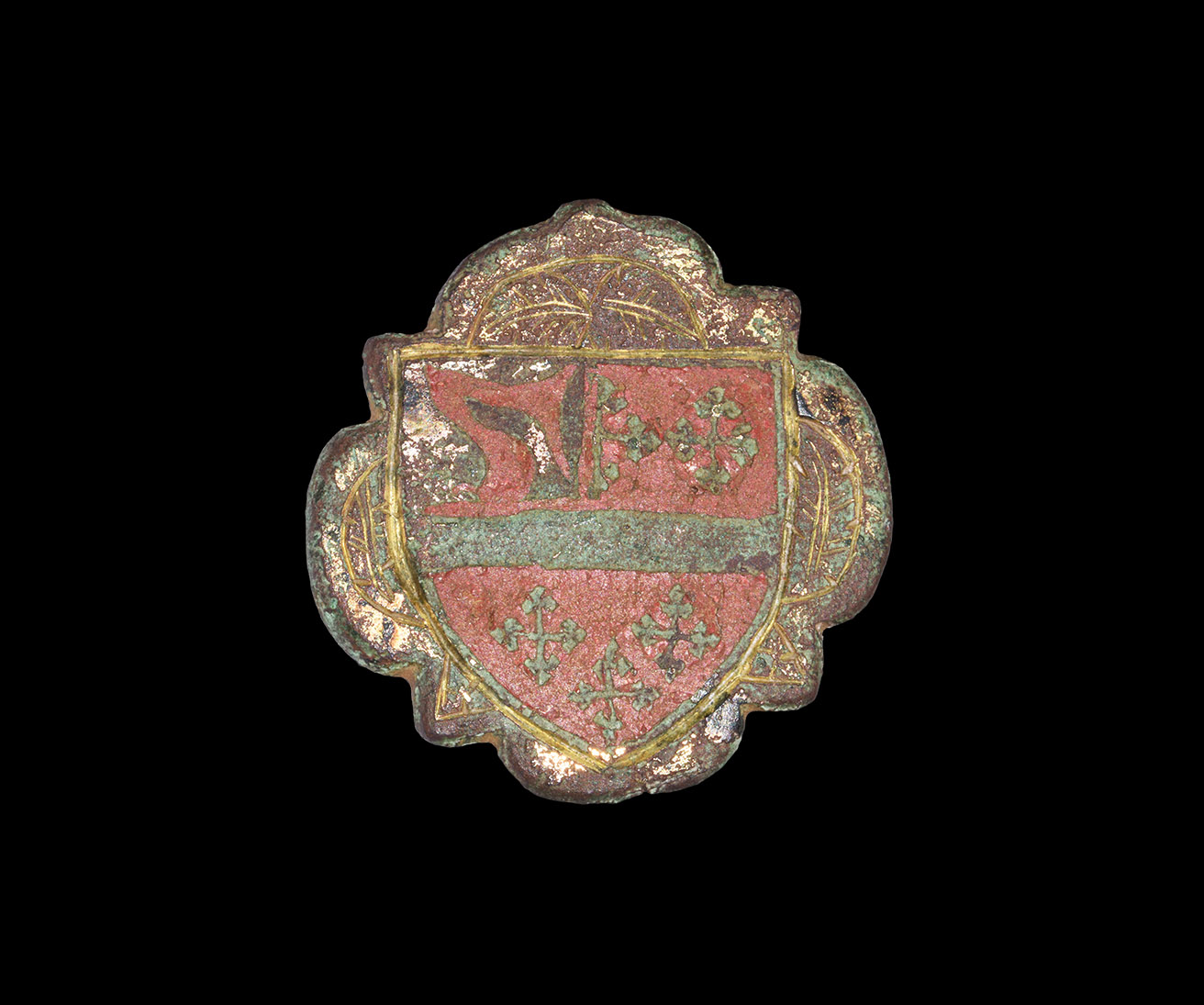 Medieval Gilt Differenced Beauchamp Family Heraldic Horse Harness Inlay ...